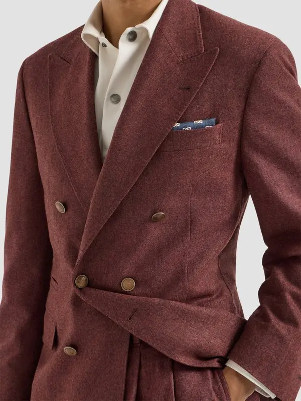 Brunello Cucinelli Virgin Wool And Cashmere Flannel Cavallo Tailor Blazer