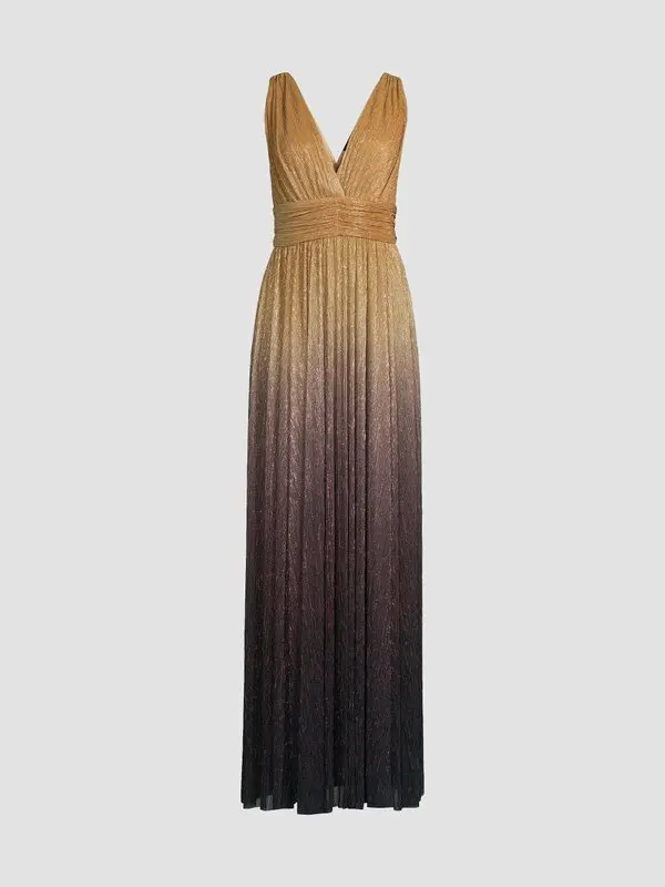 UNGARO Ray Metallic Ombré Gown