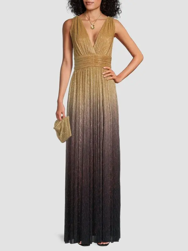 UNGARO Ray Metallic Ombré Gown