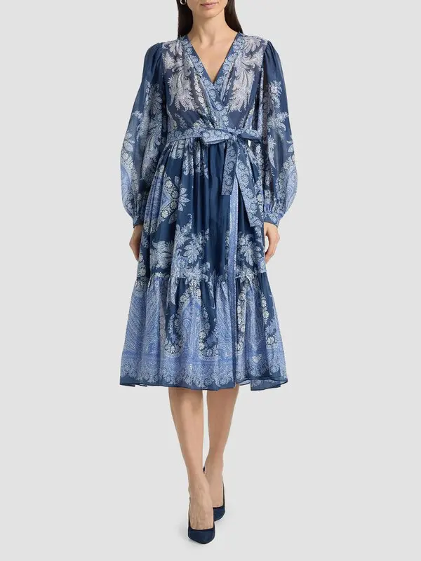 Kobi Halperin Kai Printed Cotton-silk Midi-dress