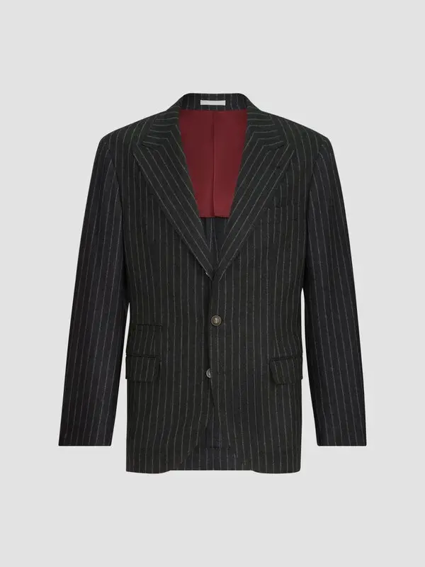 Brunello Cucinelli Virgin Wool And Cashmere Flannel Deconstructed Blazer