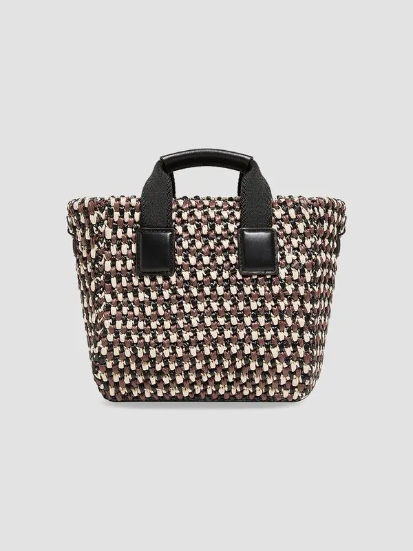 Moncler Crochet Micro Caradoc Top Handle Bag - White Brown