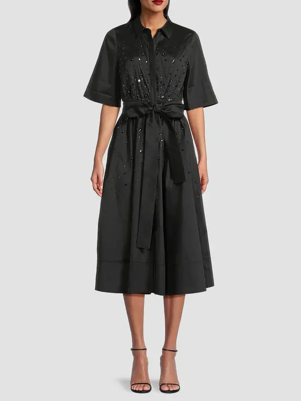 UNGARO Kace Sequin-embellished Midi-shirtdress