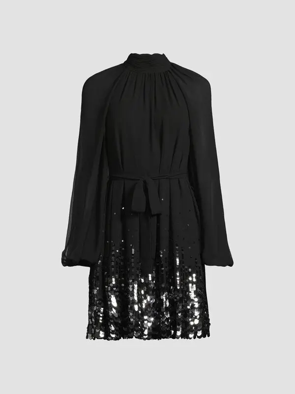 UNGARO Bradly Sequined Belted Minidress