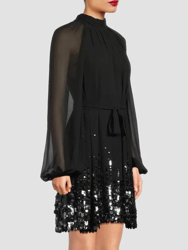 UNGARO Bradly Sequined Belted Minidress