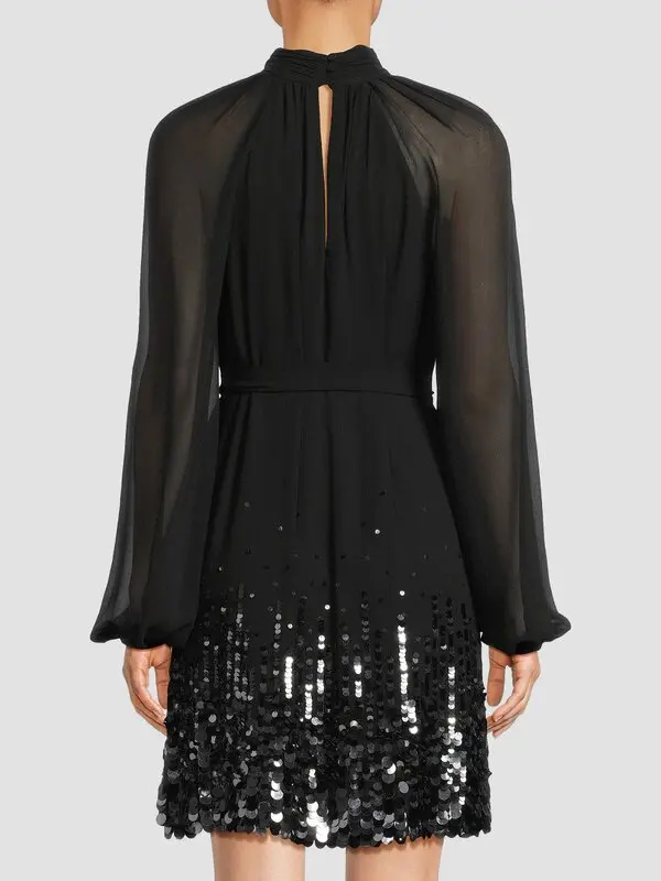 UNGARO Bradly Sequined Belted Minidress