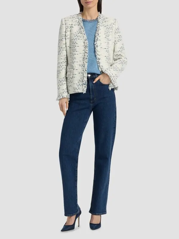 Kobi Halperin Saphire Frayed-trim Tweed Jacket