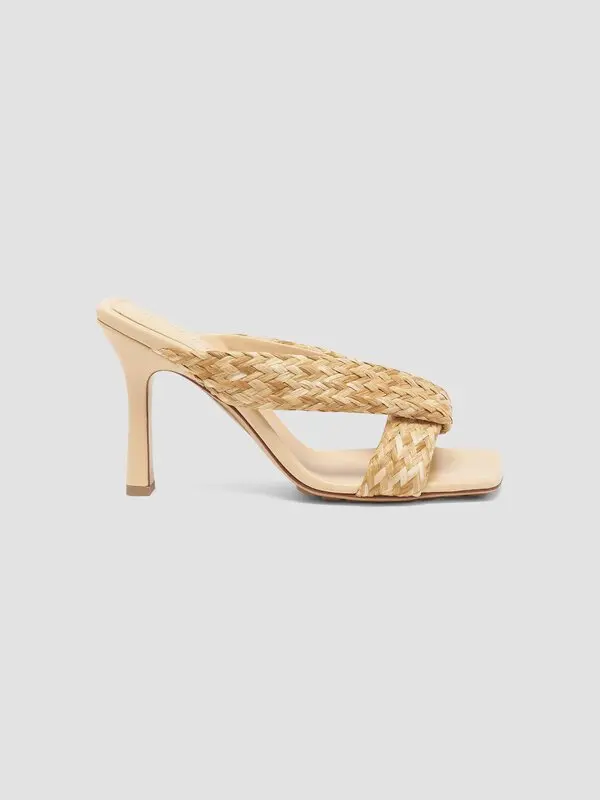 Bottega Veneta Riva 90mm Strappy Raffia Sandals