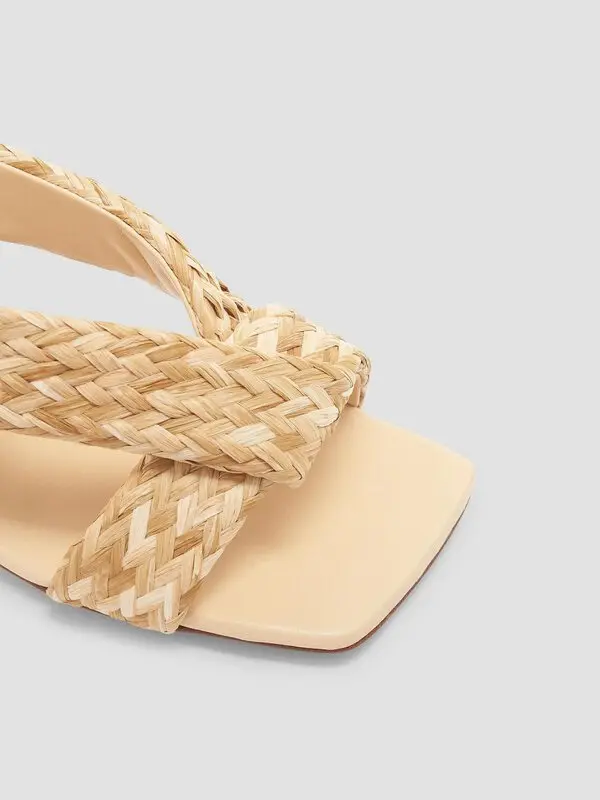 Bottega Veneta Riva 90mm Strappy Raffia Sandals