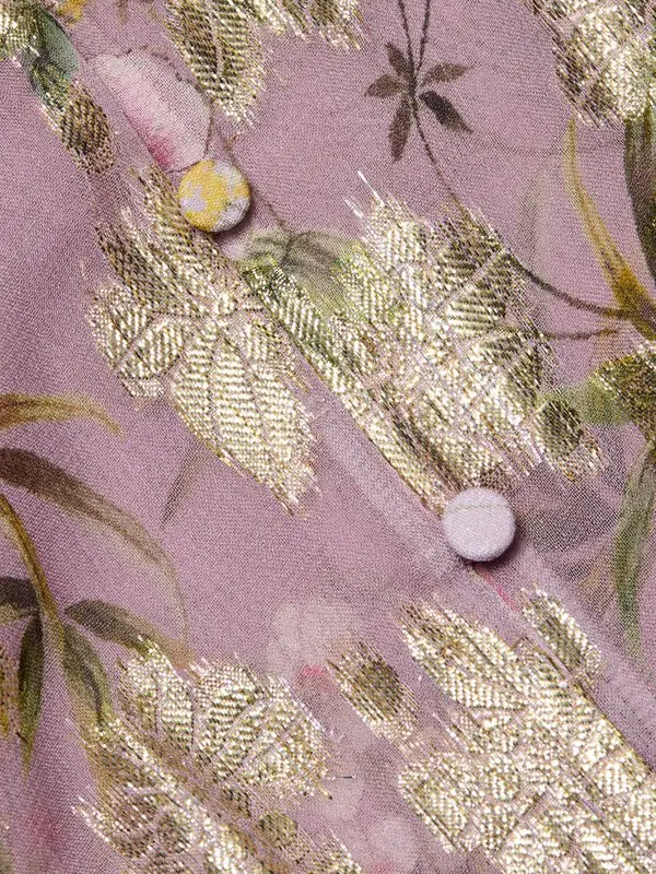 Kobi Halperin Leia Metallic Floral Jacquard Ruffle Blouse