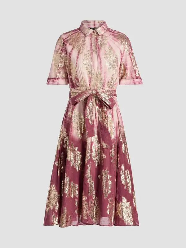 Kobi Halperin Tara Metallic Cotton Shirtdress - Rose Multi