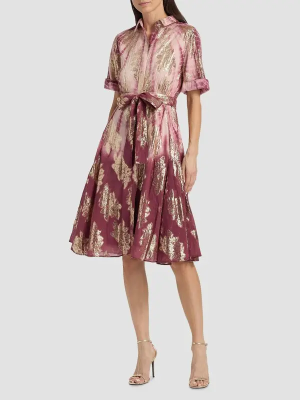 Kobi Halperin Tara Metallic Cotton Shirtdress