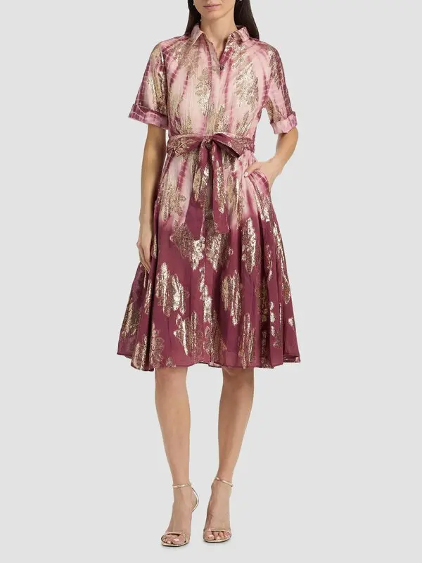 Kobi Halperin Tara Metallic Cotton Shirtdress