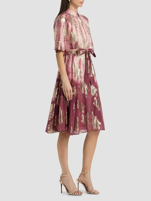 Kobi Halperin Tara Metallic Cotton Shirtdress
