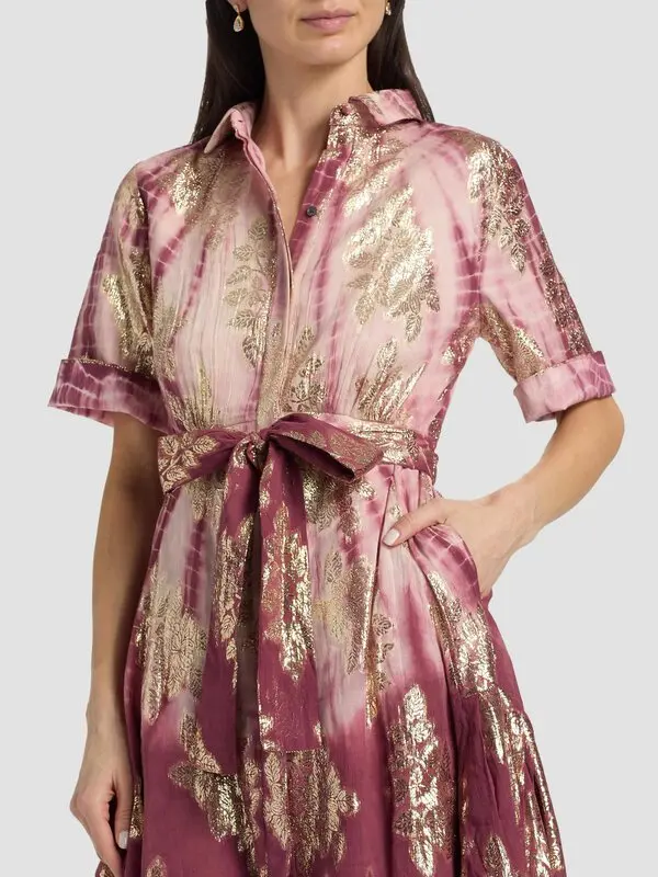 Kobi Halperin Tara Metallic Cotton Shirtdress