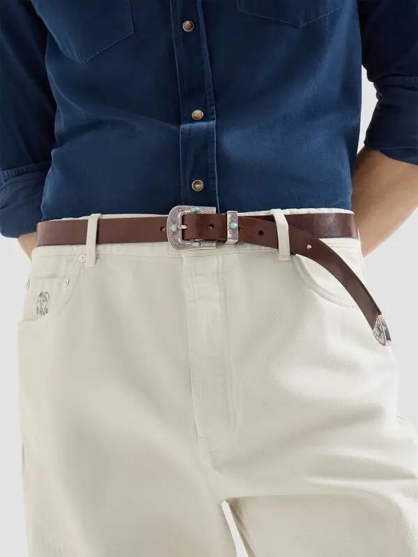Brunello Cucinelli Pull-up Calfskin Belt