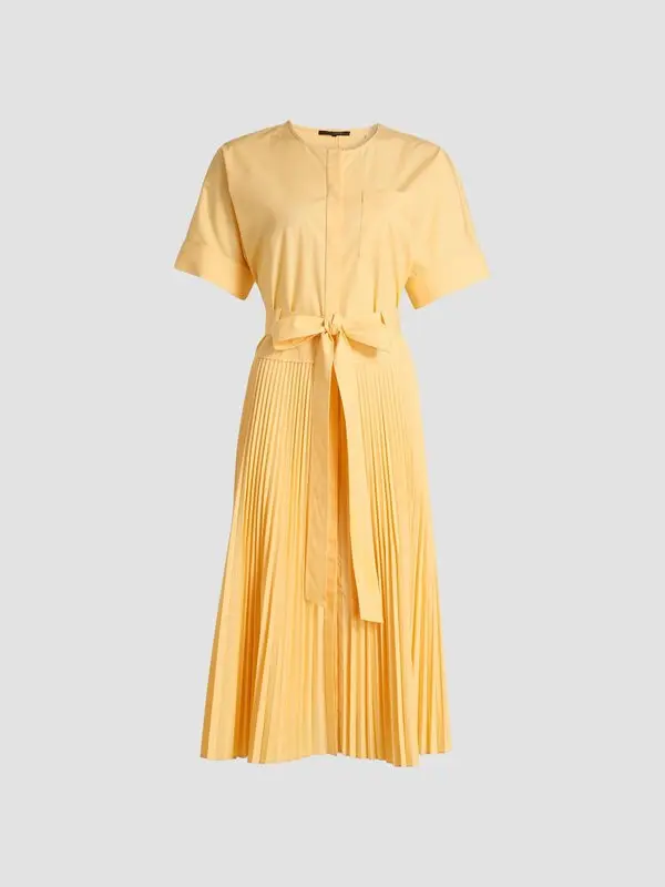 Kobi Halperin Loretta Pleated Cotton-blend Shirtdress - Chamomille