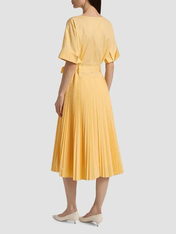 Kobi Halperin Loretta Pleated Cotton-blend Shirtdress - Chamomille