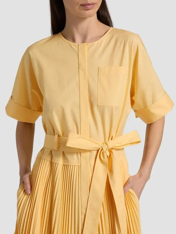 Kobi Halperin Loretta Pleated Cotton-blend Shirtdress - Chamomille