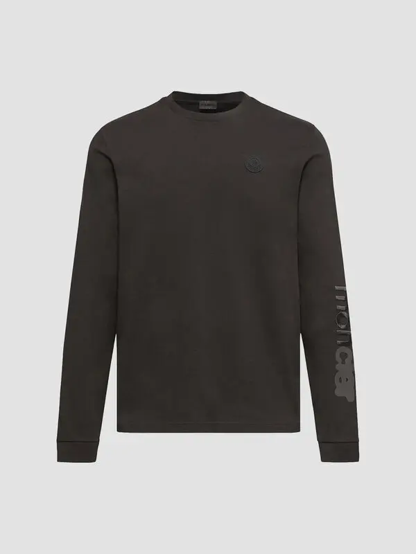 Moncler Long Sleeve Crewneck T-shirt In Cotton Jersey - Black
