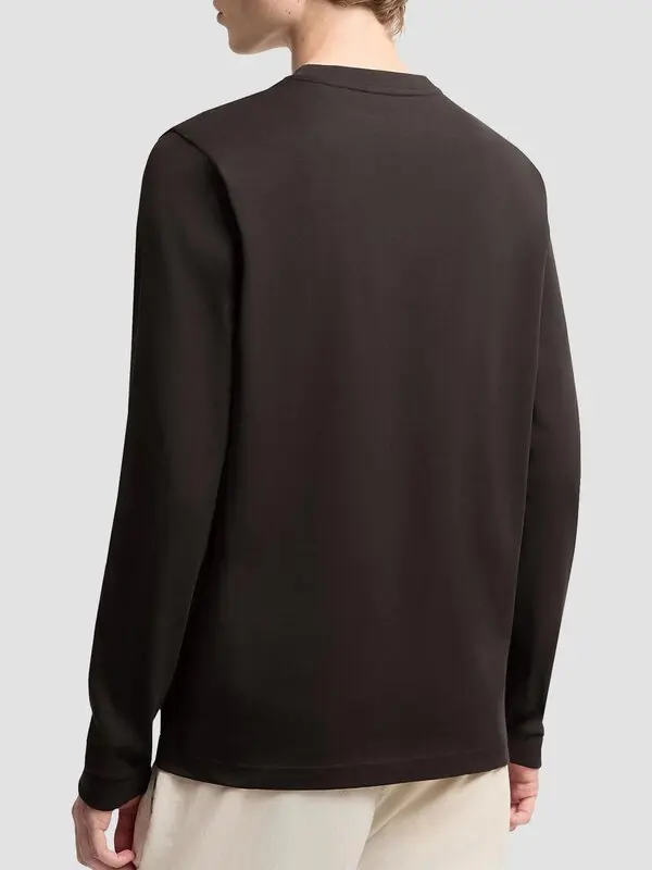 Moncler Long Sleeve Crewneck T-shirt In Cotton Jersey - Black