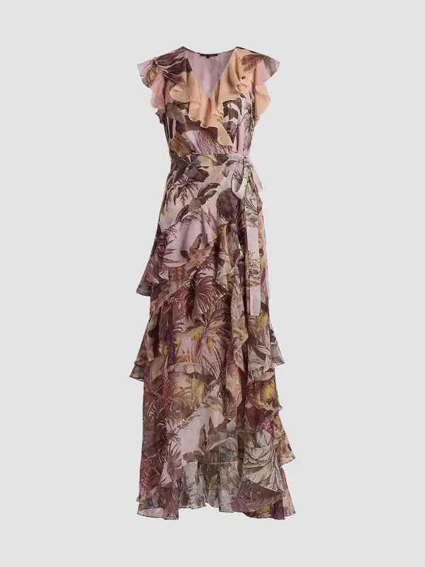 Kobi Halperin Elanor Printed Ruffle Maxi Dress - Light Pink Multi