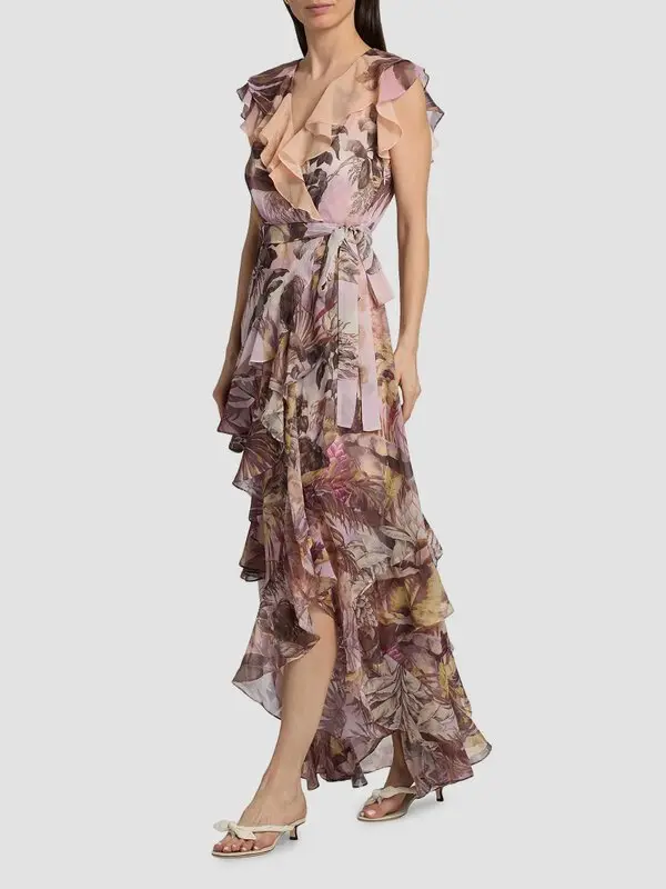 Kobi Halperin Elanor Printed Ruffle Maxi Dress