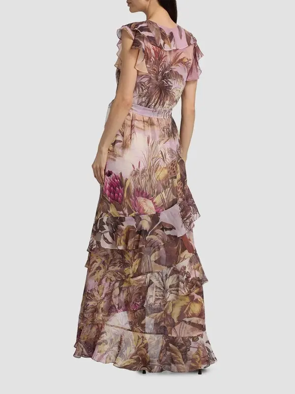 Kobi Halperin Elanor Printed Ruffle Maxi Dress