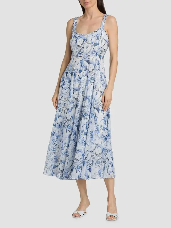 Cinq À Sept Heirloom Petals Marmo Midi-dress