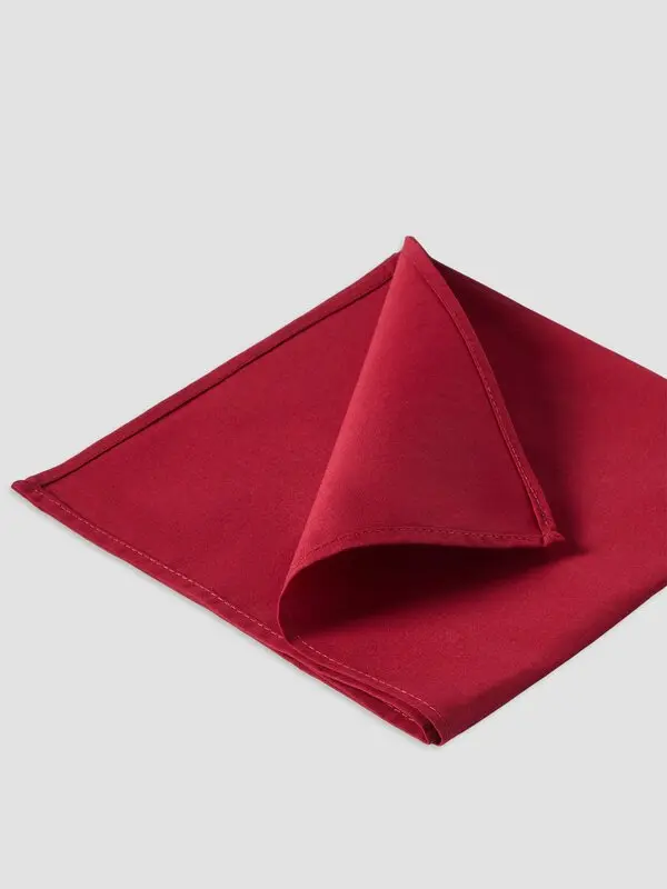 Brunello Cucinelli Cotton Twill Pocket Square For Tuxedo - Red