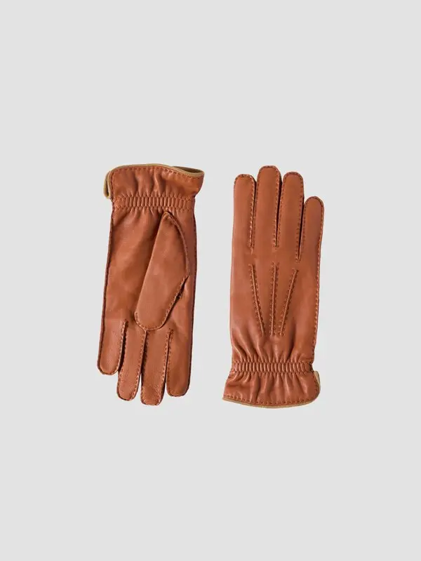 Brunello Cucinelli Nappa Leather Gloves With Cashmere Knit Lining - Brown