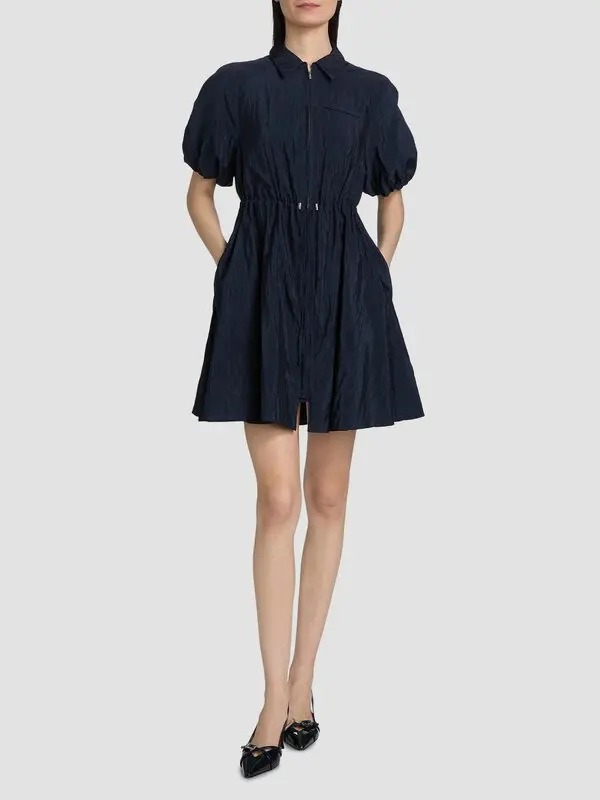 Cinq À Sept Macauly Puff-sleeve Mini-shirtdress