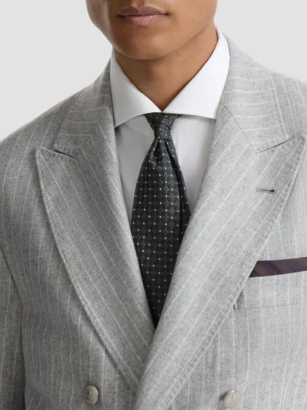 Brunello Cucinelli Silk Jacquard Tie - Lead