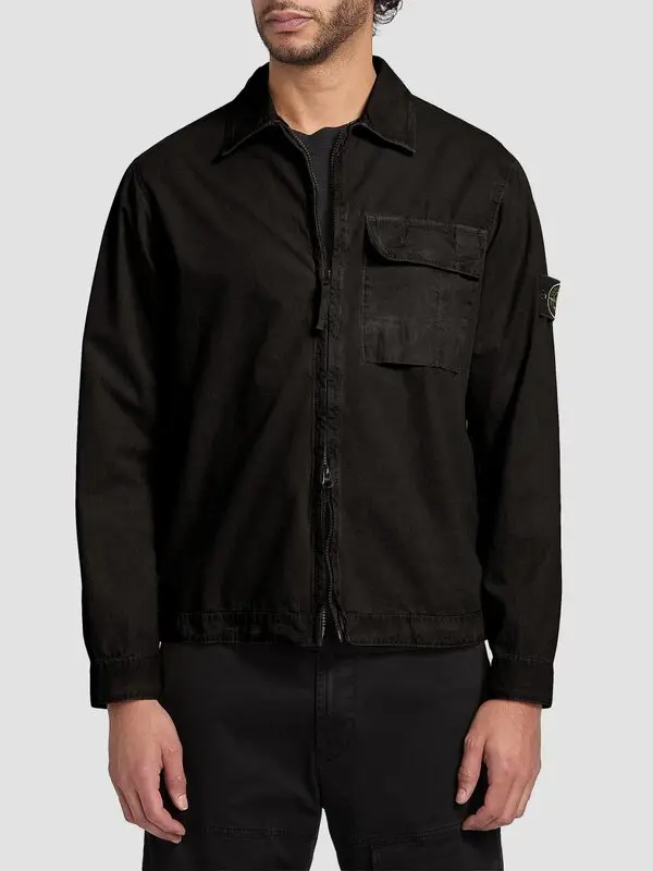 Stone Island Zip-front Cotton Shirt Jacket