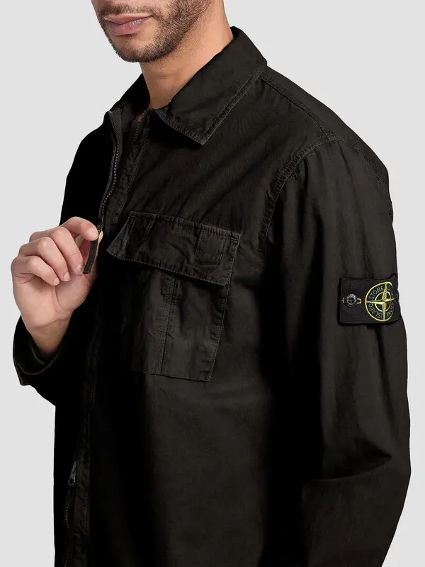 Stone Island Zip-front Cotton Shirt Jacket