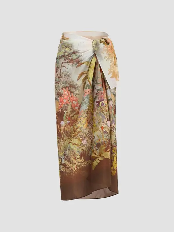 Kobi Halperin Batsheva Eden Valley Print Cotton-silk Pareo - Multi