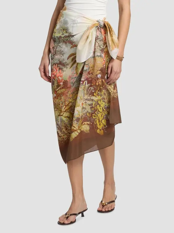 Kobi Halperin Batsheva Eden Valley Print Cotton-silk Pareo
