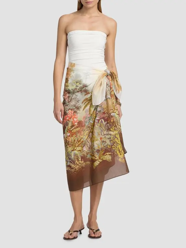 Kobi Halperin Batsheva Eden Valley Print Cotton-silk Pareo