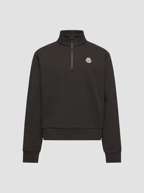 Moncler Crewneck Sweater In Cotton - Black