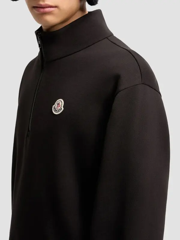 Moncler Crewneck Sweater In Cotton - Black