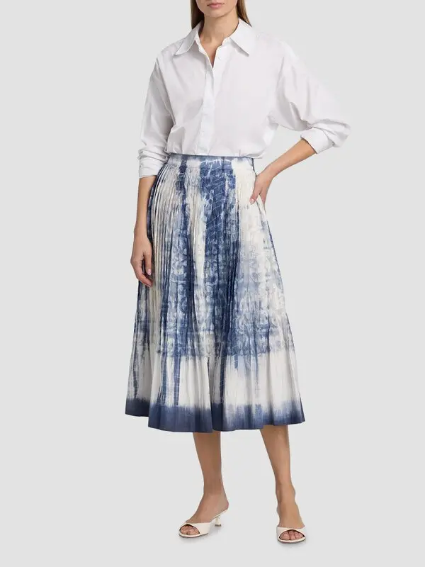 Kobi Halperin Andie Tie-dye Silk Midi-skirt - Tide