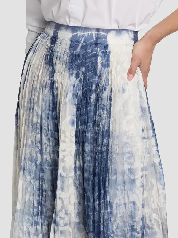 Kobi Halperin Andie Tie-dye Silk Midi-skirt - Tide