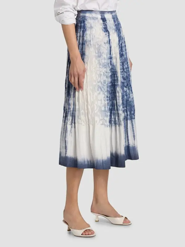 Kobi Halperin Andie Tie-dye Silk Midi-skirt - Tide