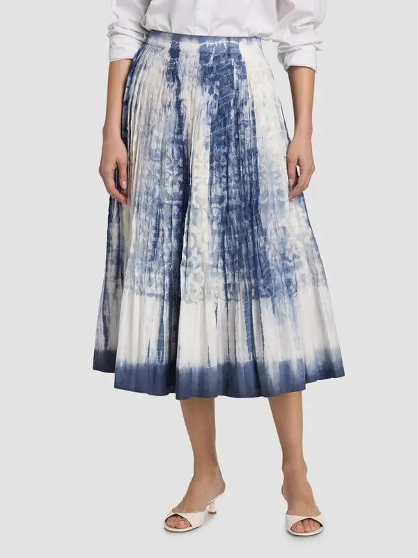 Kobi Halperin Andie Tie-dye Silk Midi-skirt - Tide