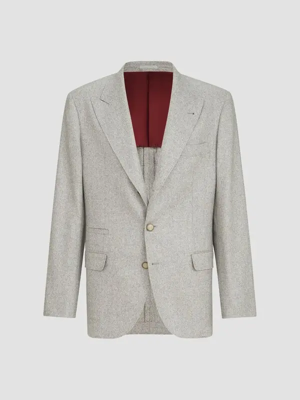 Brunello Cucinelli Silk And Cashmere Cavalry Tweed Deconstructed Blazer