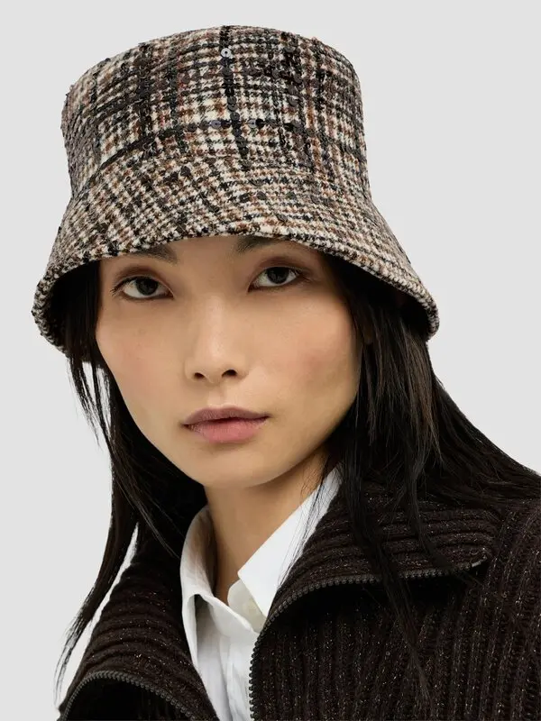 Brunello Cucinelli Water-resistant Checked Alpaca And Wool Bucket Hat