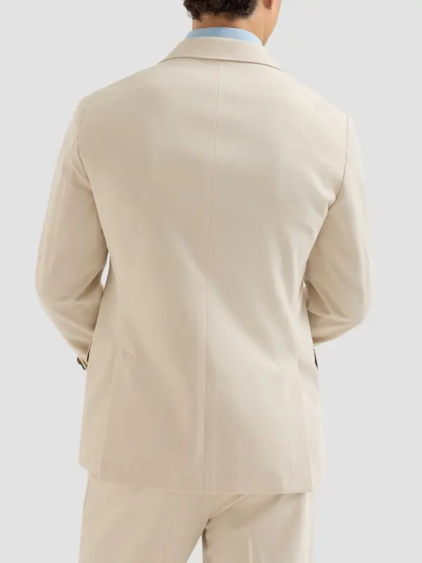 Brunello Cucinelli Cotton And Virgin Wool Gabardine Deconstructed Blazer