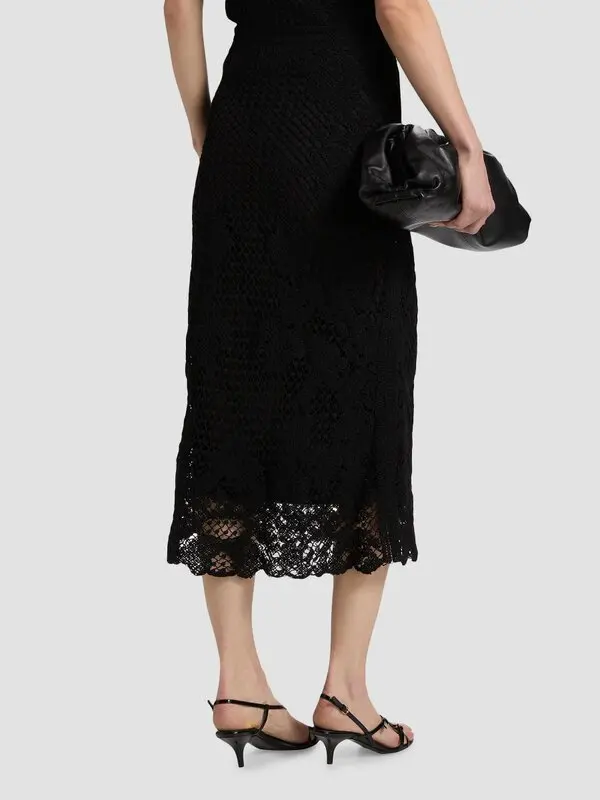 Kobi Halperin Lainey Crochet Midi-skirt - Black