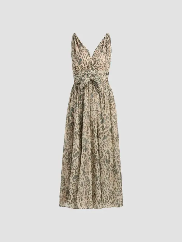 UNGARO Jillian Leopard-print Cotton Voile Midi-dress