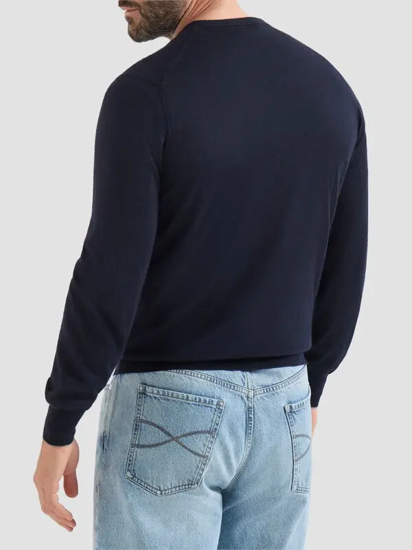 Brunello Cucinelli Cashmere And Silk Lightweight Sweater - Navy Blue